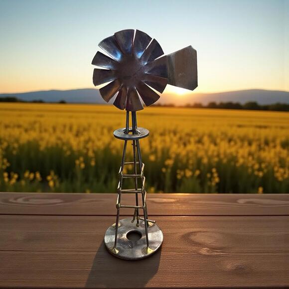 Other | Vintage Copper Brass Metal Windmill Statue Figurine 65 Tall Art ...